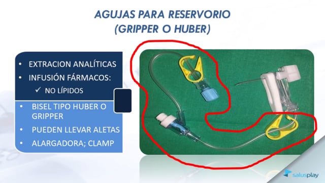 Agujas para reservorio Gripper o Huber